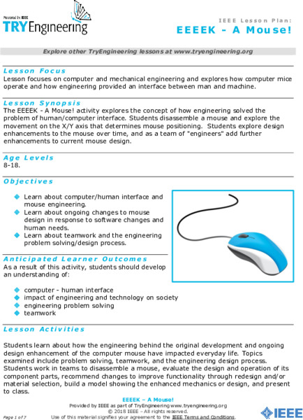 History Of Computing Eeeek A Mouse Lesson Plan For 3rd 12th Grade Lesson Planet