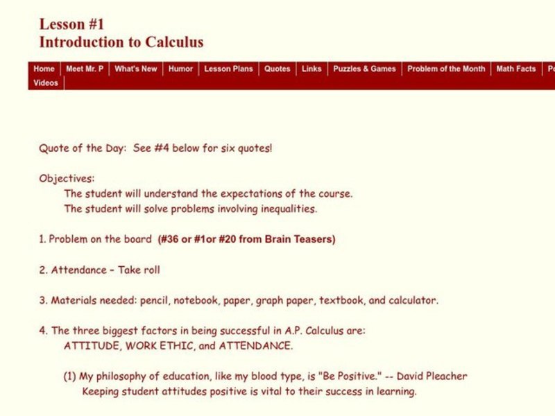 Introduction to Calculus Lesson Plan for 12th Grade | Lesson Planet Introduction to Calculus Lesson Plan for 12th Grade | Lesson Planet