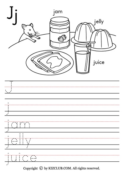 Letter Jj Worksheet for Pre-K - Kindergarten | Lesson Planet