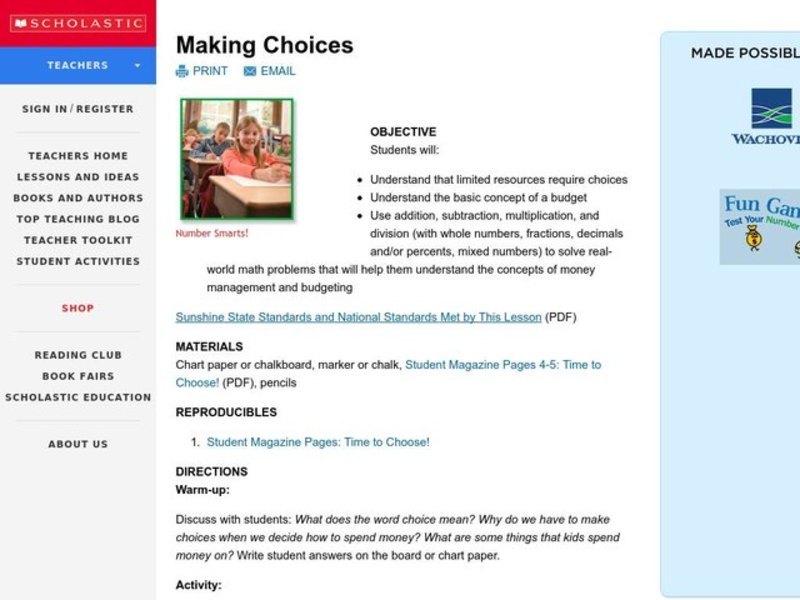 Making Choices Lesson Plan for 4th - 5th Grade | Lesson Planet