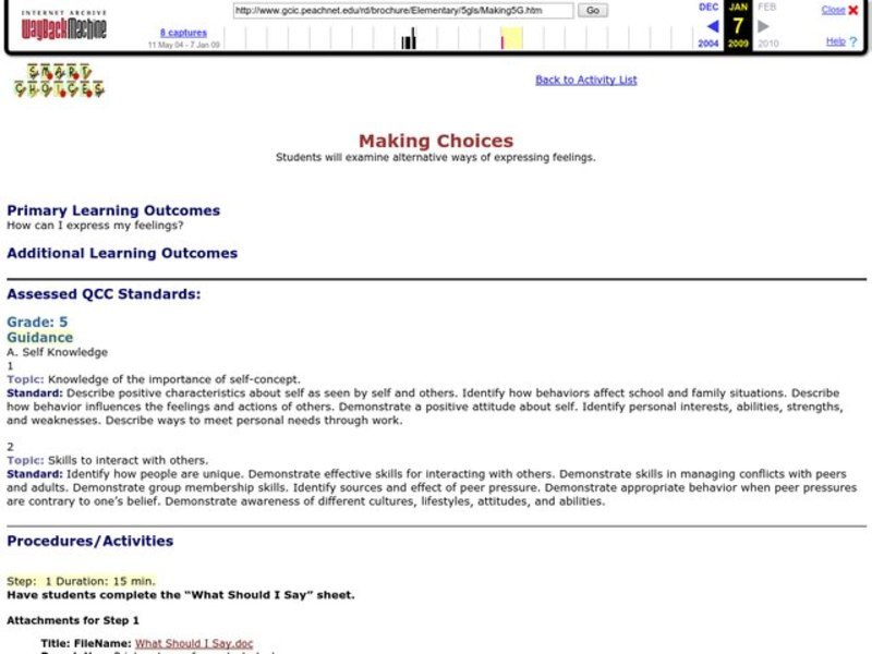 Making Choices Lesson Plan for 5th Grade | Lesson Planet