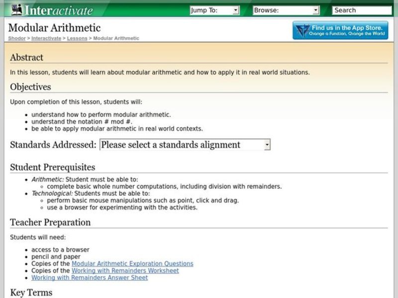 Modular Arithmetic Lesson Plan For 5th 6th Grade Lesson Planet 4356