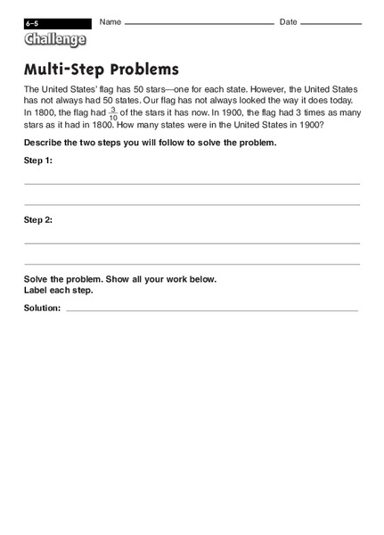 Multi Step Problems Worksheet For 4th 5th Grade Lesson Planet multi-step-problems-worksheet-for-4th-5th-grade-lesson-planet