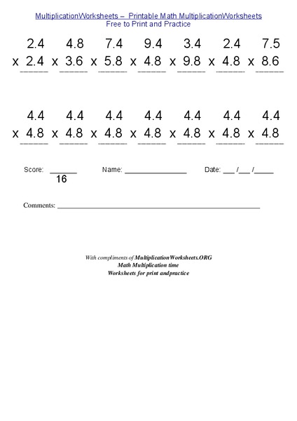 Multiply Decimal Numbers Worksheet For 3rd 4th Grade Lesson Planet multiply-decimal-numbers-worksheet-for-3rd-4th-grade-lesson-planet
