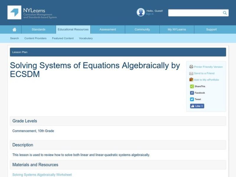 solving-systems-of-equations-algebraically-lesson-plan-for-9th-10th