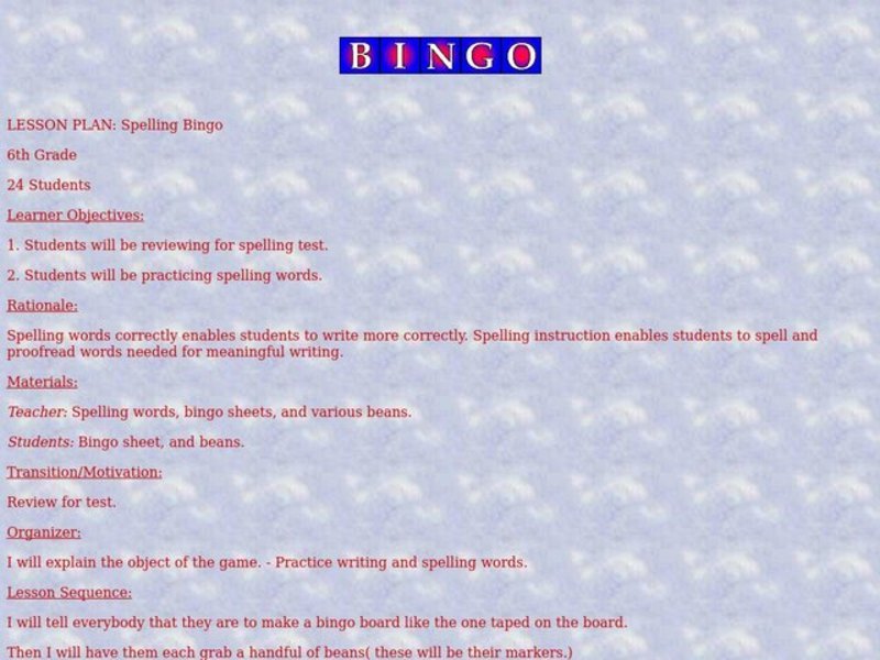 Spelling Bingo Lesson Plan For 6th Grade Lesson Planet spelling-bingo-lesson-plan-for-6th-grade-lesson-planet