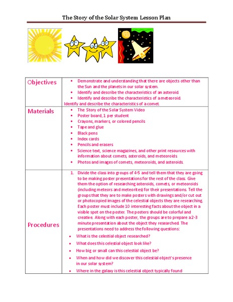 The Story Of The Solar System Lesson Plan For 2nd 5th Grade Lesson the-story-of-the-solar-system-lesson-plan-for-2nd-5th-grade-lesson
